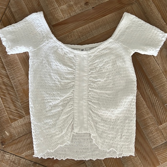 bp | Tops | Bp Apparel White Scrunchie Top | Poshmark